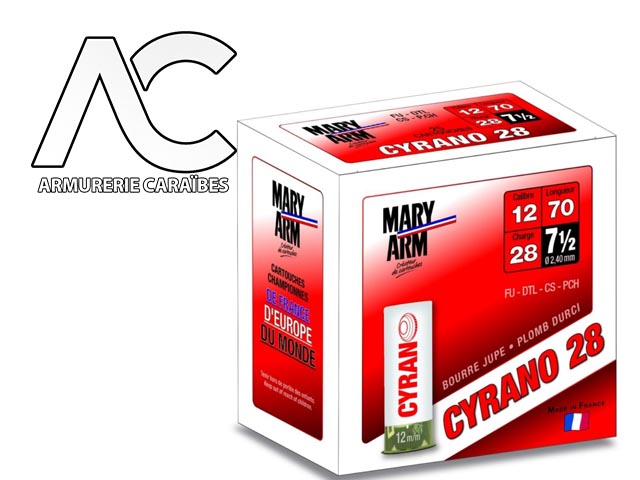 CARTOUCHES CYRANO SPORT 12/28G N 7.5 | Armurerie Caraïbes à Saint ...